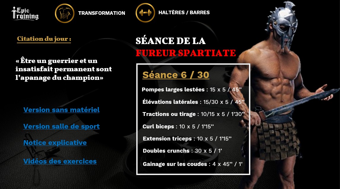 Recevoir mes programmes – Epic Training